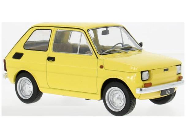 Fiat 126 Yellow 1972 1:18 Scale Model Car Group Diecast Model Car