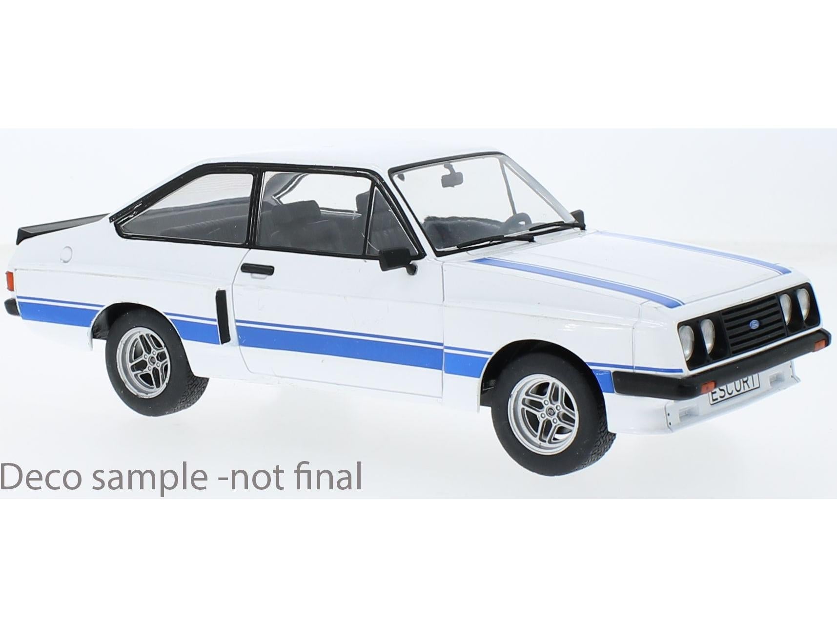 Ford Escort Mk2 RS 2000 White with blue bonnet stripes 1:18 Scale Model ...