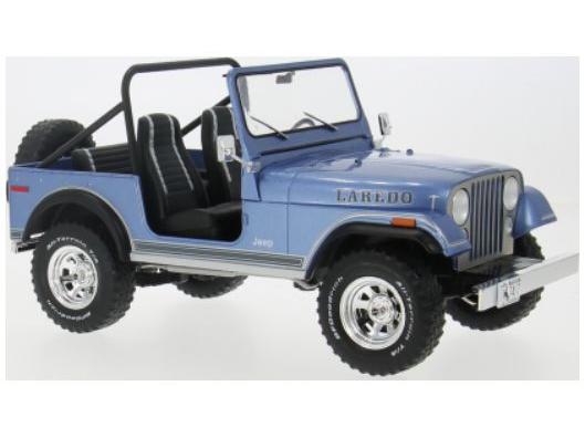Jeep CJ-7 Laredo Blue 1980 1:18 Scale Model Car Group Diecast Model Car