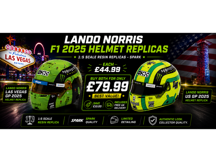 Lando Norris F1 US and Las Vegas GP 2025 Helmets 1:5 Scale Resin ...