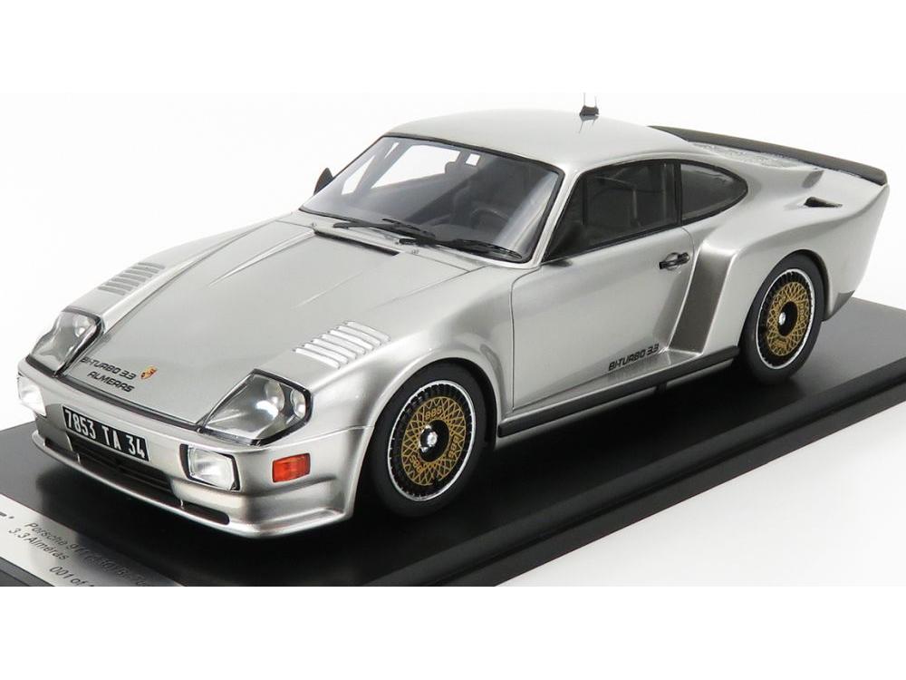 Porsche 930 Bi-Turbo 3.3 Almeras 1983 Silver 150pcs Ltd 1:18 Scale Kess ...