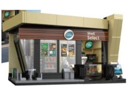 Shell Select Coffee Shop Cafe Brick Builder (351 pcs) Cada Kit