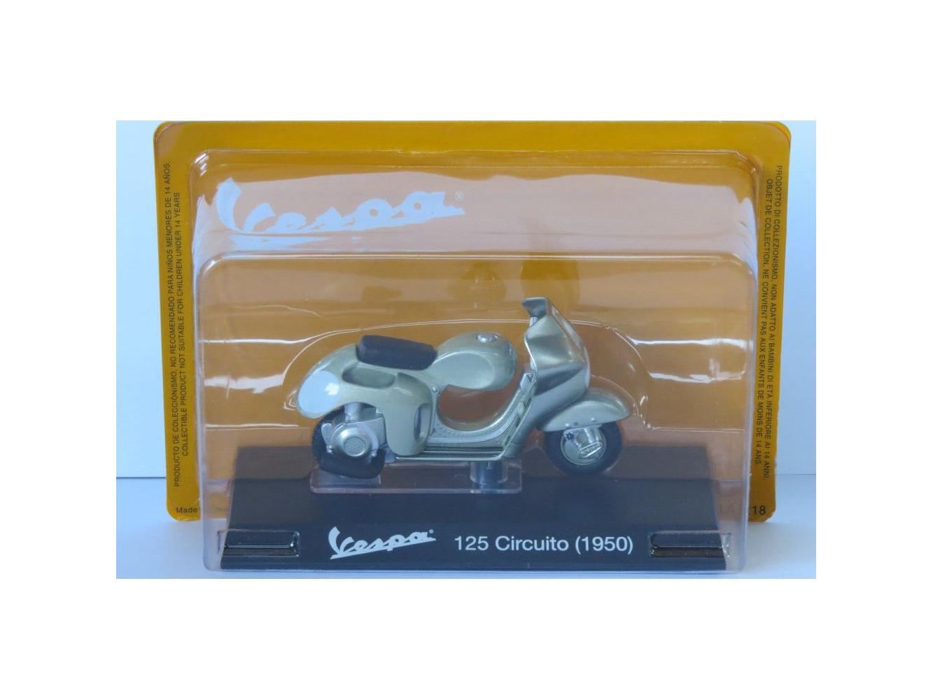 Vespa 125 Circuito 1950 silver 1:18 Diecast Model Scooter