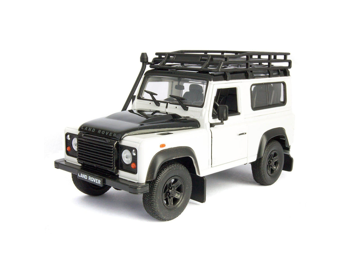 Land Rover Defender 90 w/snorkel white - 1:24 Model Car